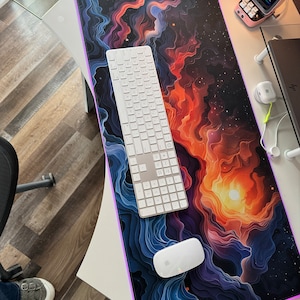 Aztec Octopus Desk Mat, Aesthetic XL Desk Pad, Geometric Mouse Pad, Red ...