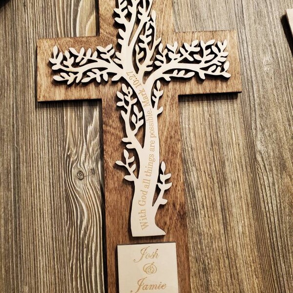 Large Tree of Life Cross With Quote Baptism Cross Confirmation Cross ...
