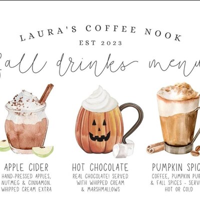 Printable Gingerbread Latte Christmas Coffee Bar Sign Personalized ...