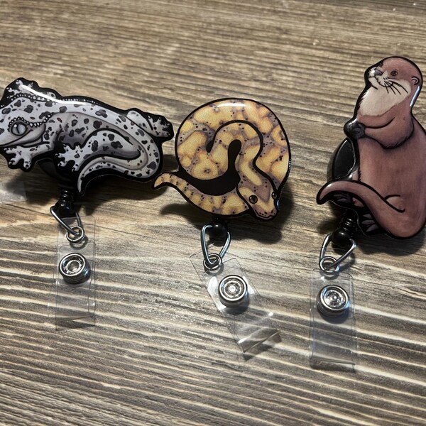 Ball Python Badge Reel ID Holder: Gift for Banana Snake Lovers, Nurses ...
