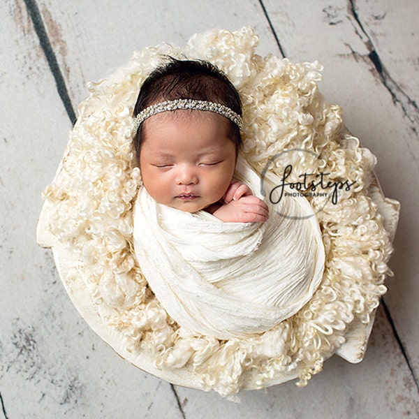 Pink Newborn Prop, Baby Photography Loose Curls Basket Stuffer, Wool ...