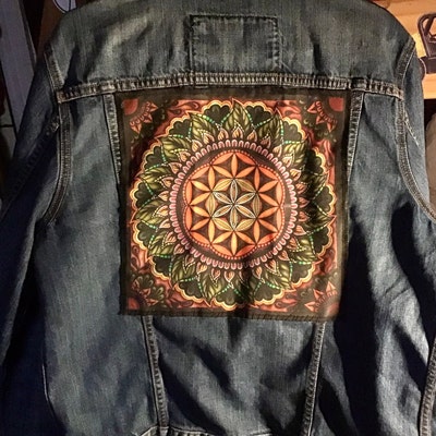 Mandala Patch. Canvas Fabric Patch With Colorful Psychedelic - Etsy