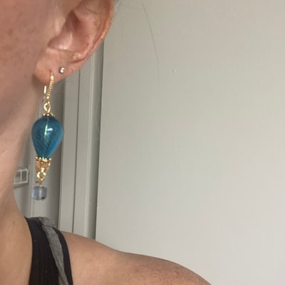 Hot Air Balloon Earrings, Glass Flying Balloon Earrings, Lovely Drop ...