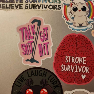 Talk Shit Get Hit Pastel Mobility Aid Sticker - Etsy
