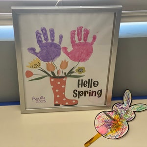 April Showers Bring May Flowers Handprint Art Keepsake Easter Spring ...