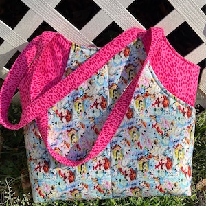 Deep Front Pocket Tote Bag Pattern, Pocket Tote Bag Pattern, Front ...