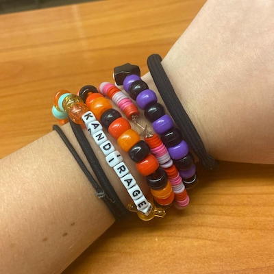 Set of 10 SPOOKY KANDI Beaded Bracelets Scary, Dark, Emo, Goth ...