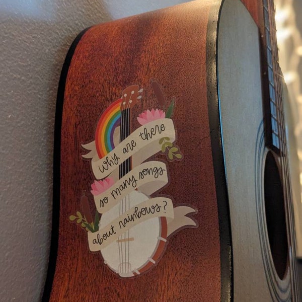 Rainbow Connection Banjo, Muppets Clear Vinyl Sticker - Etsy