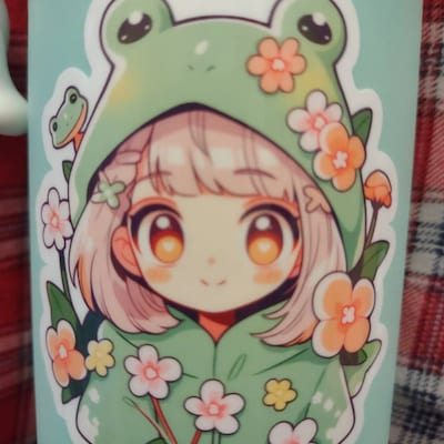 Cute Anime Girl Frog Sticker Kawaii Sticker V2 - Etsy