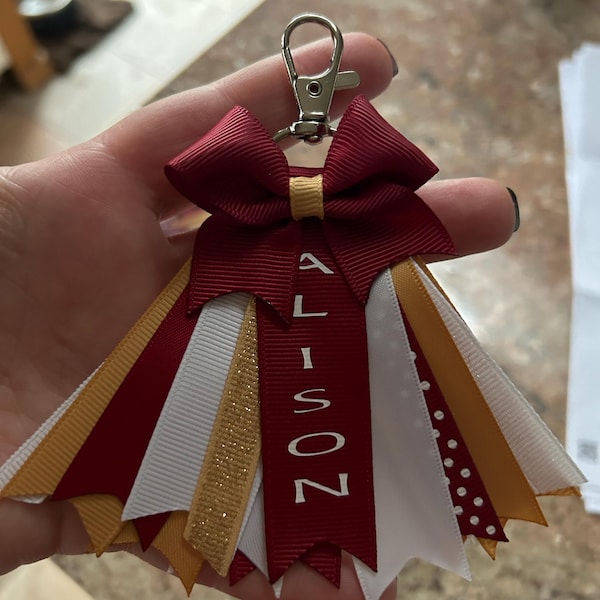 Mini Customized Ribbon Keychain - Etsy