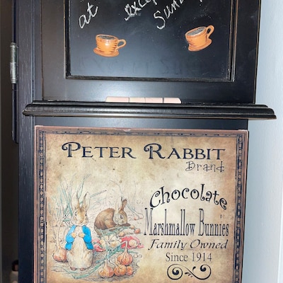 Peter Rabbit Signprimitive Easter Wall Artvintage Easter - Etsy