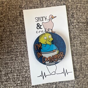 Im in Danger Simpsons Meme Inspired Badge Reel With Alligator or Belt ...