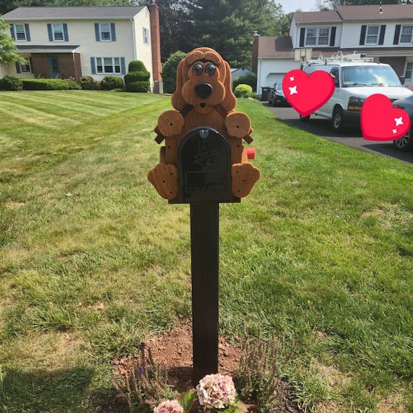 Dog Mailbox Amish Handmade Wooden Metal Insert USPS Approved - Etsy