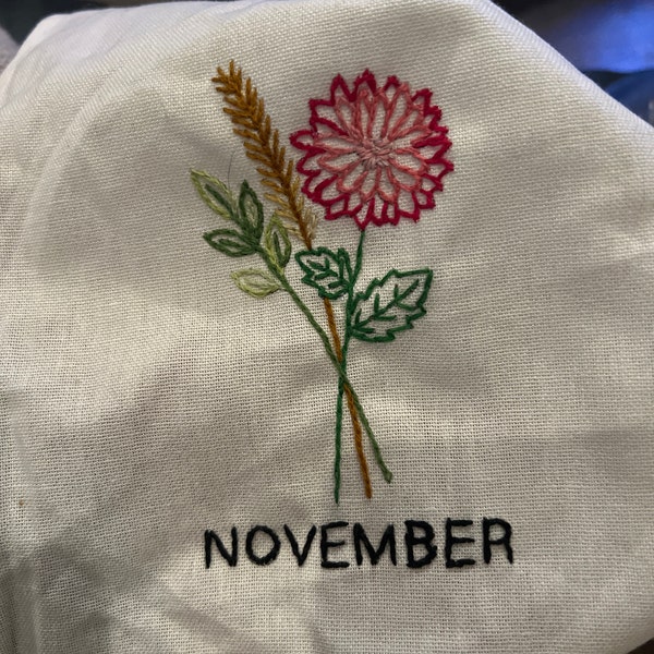 Birth Month Flower Embroidery Pattern February Flower Embroidery Violet ...