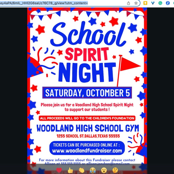 Editable School Spirit Flyer, School Spirit Night Party, Spirt Night ...