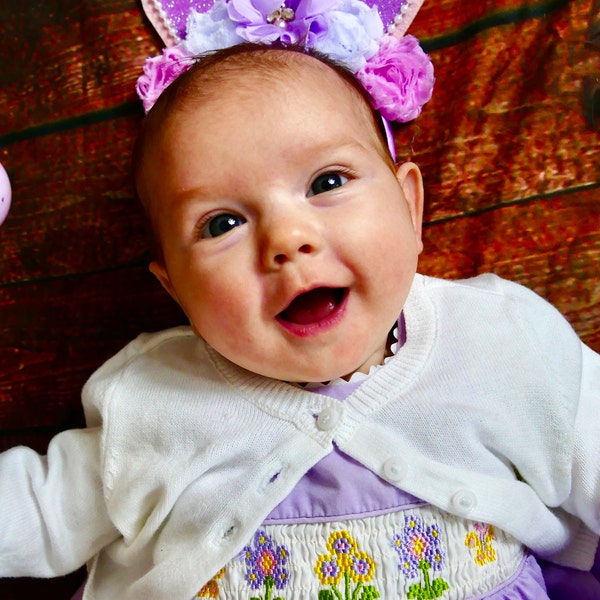 Easter Bunny Headband-bunny Headband-rabbit Ears-floral Headband ...