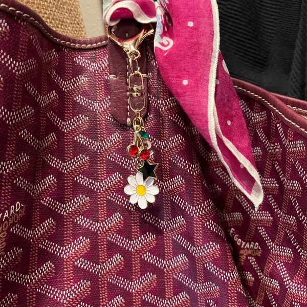 Girly Dangle Keychain Custom Initial With Flower-star-cherry-envelope ...