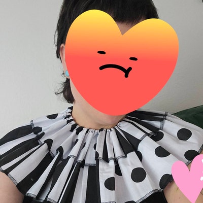 Detachable Clown Collar, Yellow With Multicolor Polka Dot Clown Collar ...