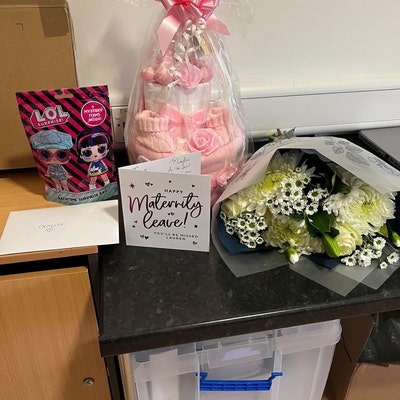 Pink Nappy Cake Giraffe Theme Baby Girl Hamper Safari Baby - Etsy