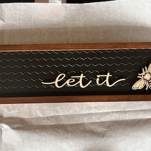 Bee Wood Sign Honeycomb Sign Spring Round Sign Save Bees Boho Decor ...