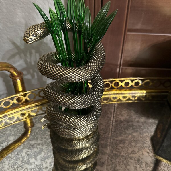 Vintage Egyptian Obelisk by Bellini Hand Painted Gold Leaf Pottery ...