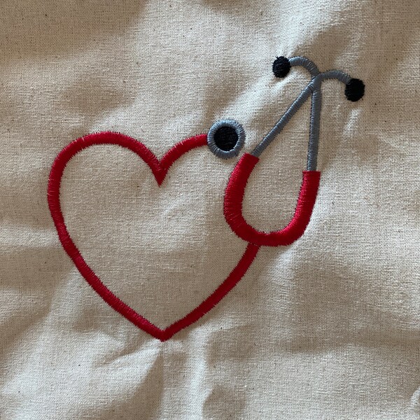 Mini Stethoscope Embroidery Design | Stethoscope Heart Embroidery ...
