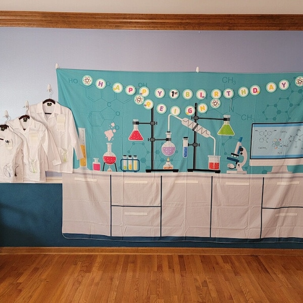 Science Banner, Cupcake Toppers, Chemistry Party, Elements Beakers, Mad ...