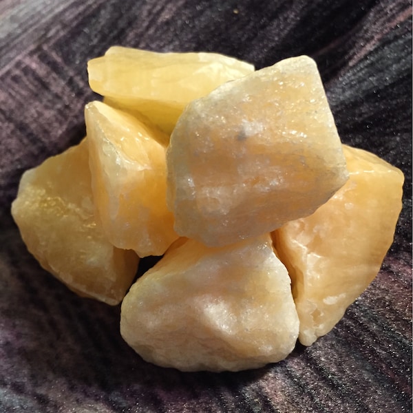 GOLDEN YELLOW CALCITE Crystals (grade A Natural) Rough Crystal Stones ...