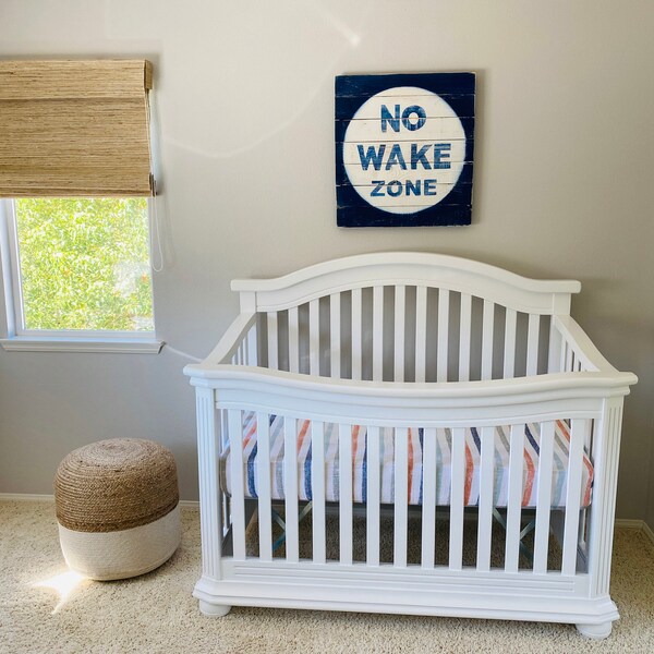 NO WAKE ZONE Rustic Nautical Wood Sign, Baby Nursery - Etsy