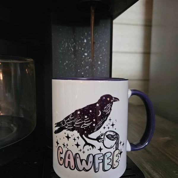 Punny Crow Mug Raven Coffee Cup Crow Themed Gift Coffee Humor Ironic ...