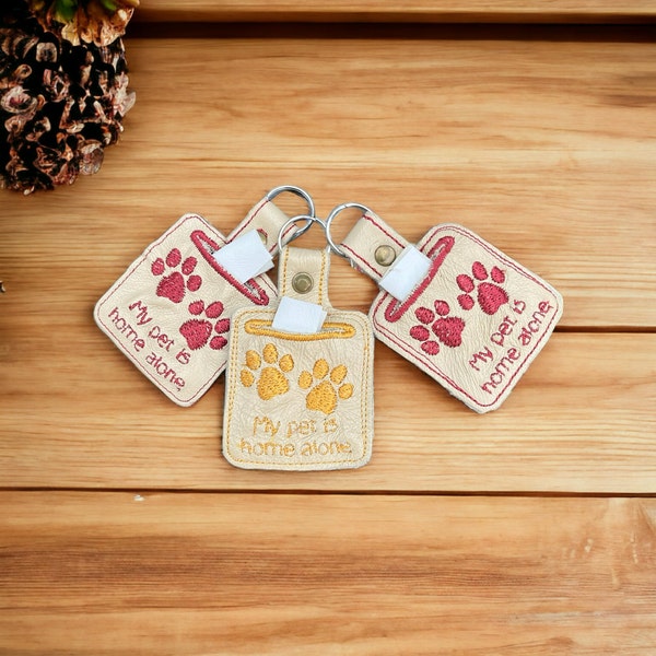 ITH Pet Home Alone Paw Print Key Fob - Pet Home Alone Vinyl Key Fob ...
