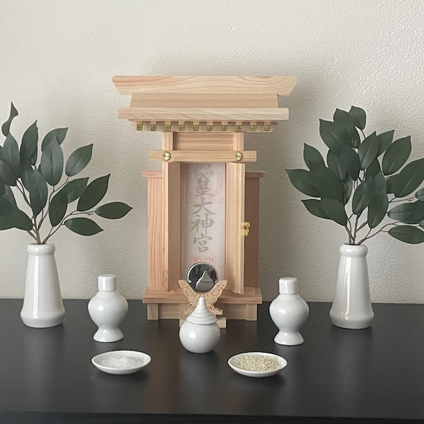 Made in Japan Complete Set Stylish Kamidana /// Wooden Shinto Shrine ...