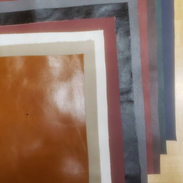 Big Square Scraps of Beautiful Italian Leather (approx. 12" X 12 ...