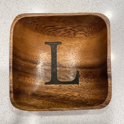 Laser Engraved Monogram Wooden Ring Dish - Etsy