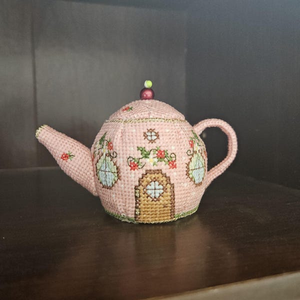 Strawberry Teapot Cross Stitch Pattern: 3D Tea Party (PDF Pattern) - Etsy