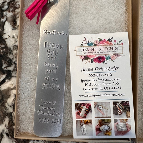 Thank You for Being Part of My Story--teacher Appreciation Gift ...