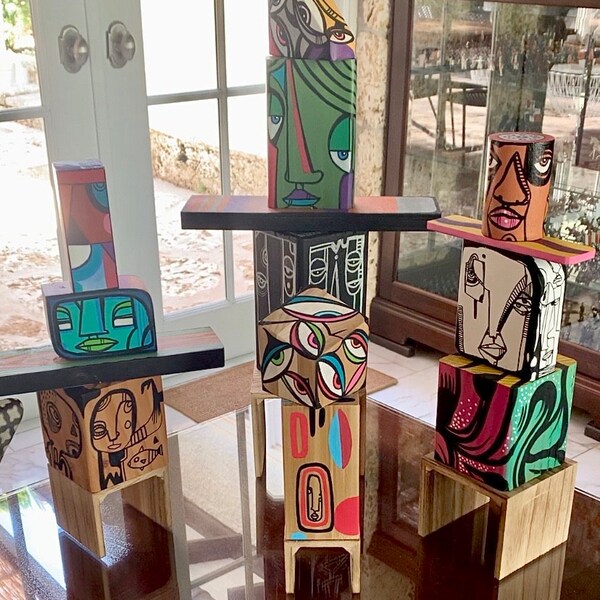 Funk Totem Part No. 537 - Original Mixed Media Block - Vol. 20 - Etsy