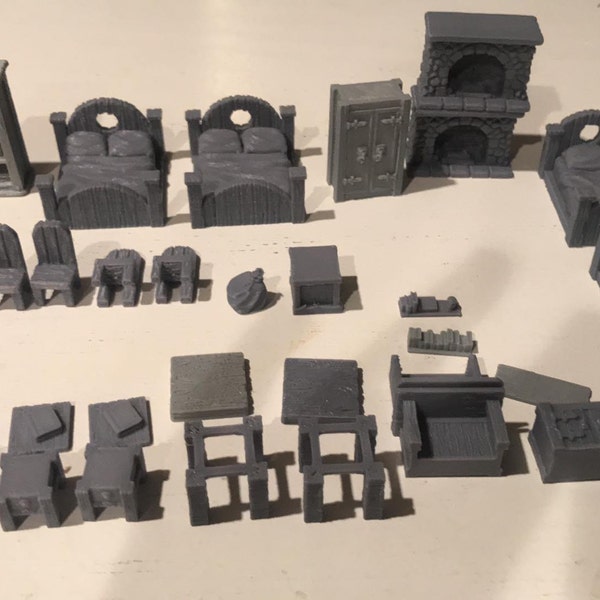 Tavern Furniture Set Dnd Miniature Terrain, Dungeons and Dragons, D&D ...
