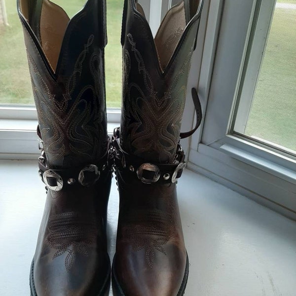 Western BOOTS BOOT CHAINS Brown W 3 1-inch Conchos Np - Etsy