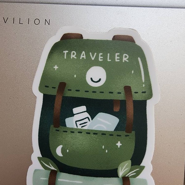 Traveler's Backpack Matte Sticker | Travel Sticker | Vinyl Sticker ...
