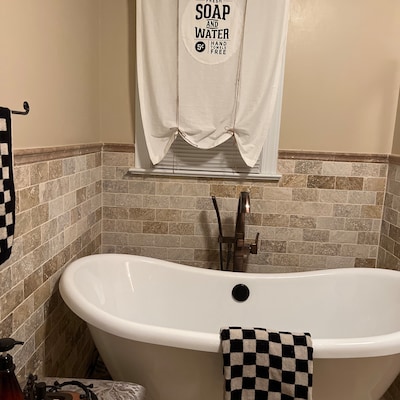 Black Ruffle Kitchen Modern Farmhouse Valance Natural Burlap - Etsy