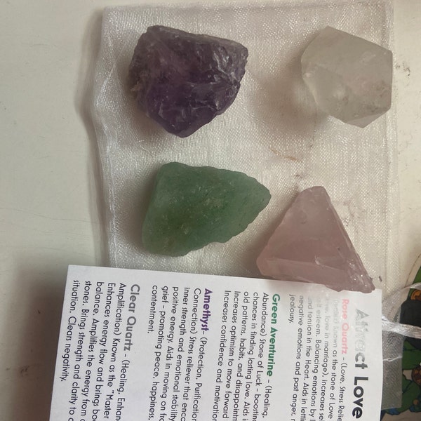 Attract Love Stone Set - Heart Chakra - Raw Crystal Love Set - Manifest ...