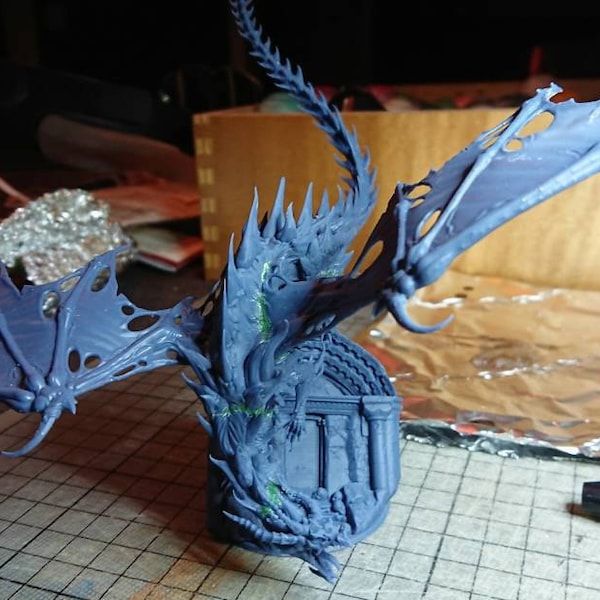 Undead Dragon Miniature - Lord of the Print | Dracolich Model | Vampire ...