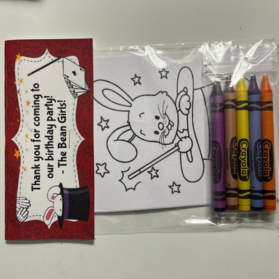 Kids Crayons or Painting Party Favor Bags. 1 Bag 1 Child Includes 8-4x6 ...