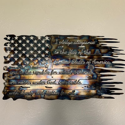 Pledge of Allegiance Tattered Flag Dxf/svg Bad Dog Metalworks Digital ...