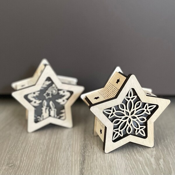 Little Xmas Stars (pack 5 Pcs) for Laser Cutting Machines, Lighting ...
