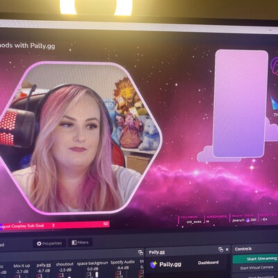 Animated Cat Purple Neon Chat Box for Twitch/ Twitch Stream Overlay ...