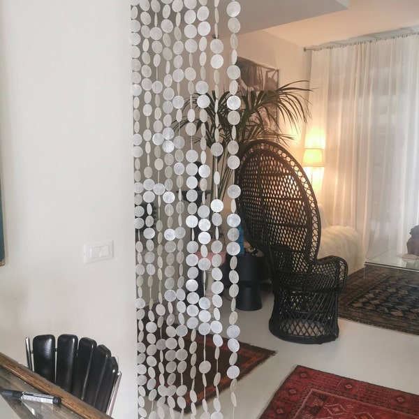 Customized Pastel Colors Capiz Shells Doorway Curtain, Beaded Shells ...