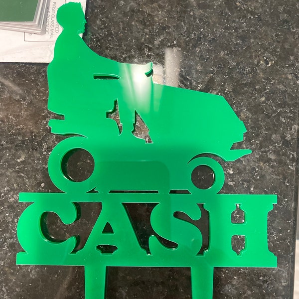 Lawn Mower Cake Topper, Custom Bobblehead Push Lawn Mower Freak, Dude ...