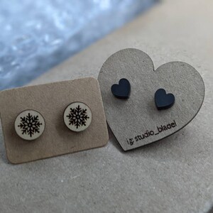 Mini Black Heart Studs, Valentine's Day - Etsy